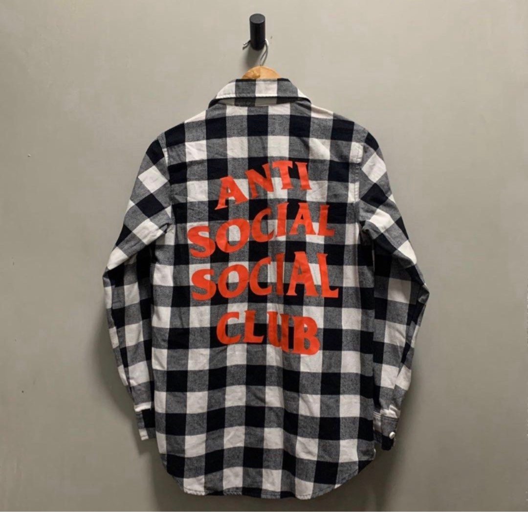 ASSC Anti social social club white flannel, Women's Fashion, Tops ...