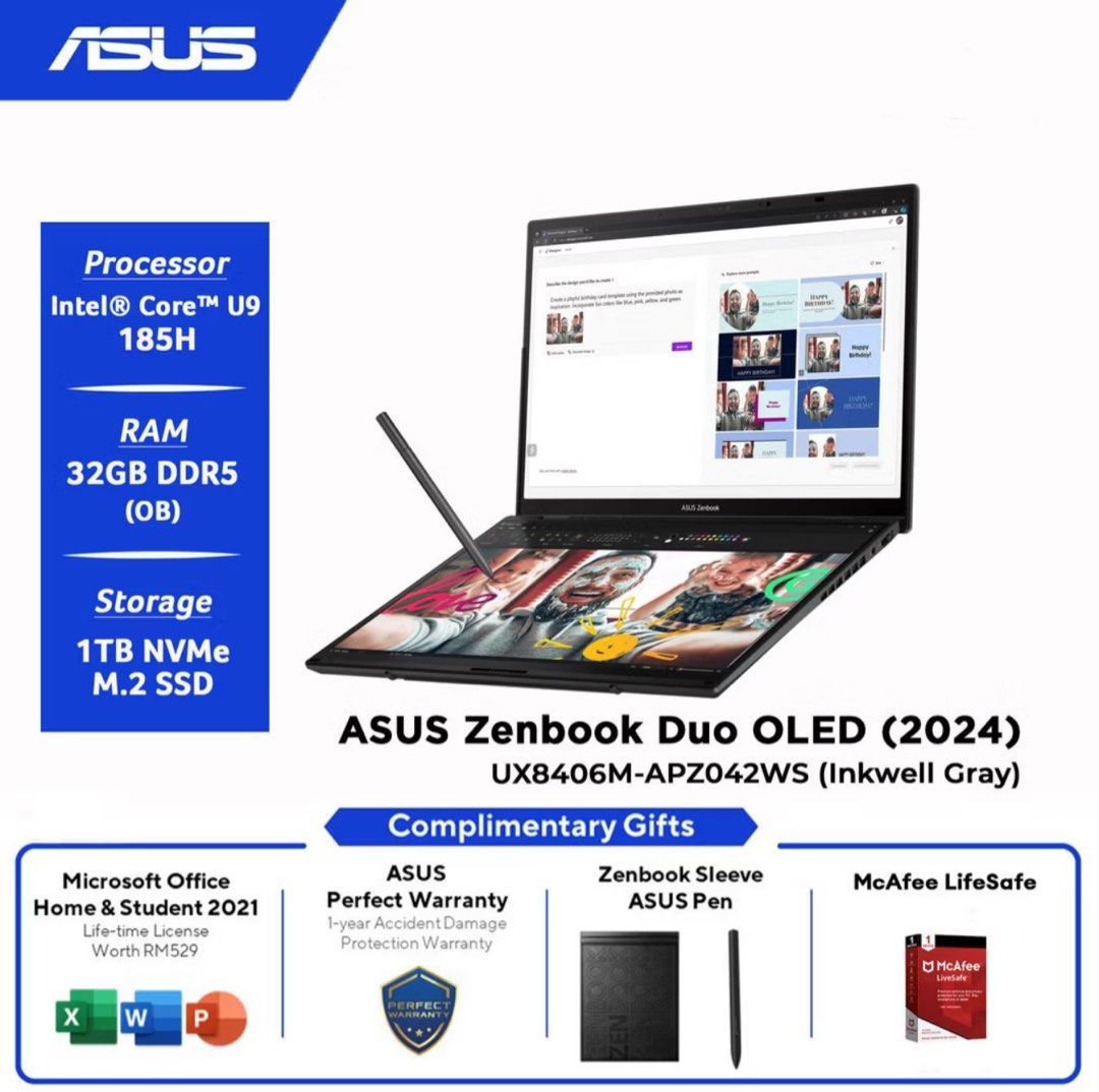 Asus ZenBook Duo UX8406M, Computers & Tech, Laptops & Notebooks on ...