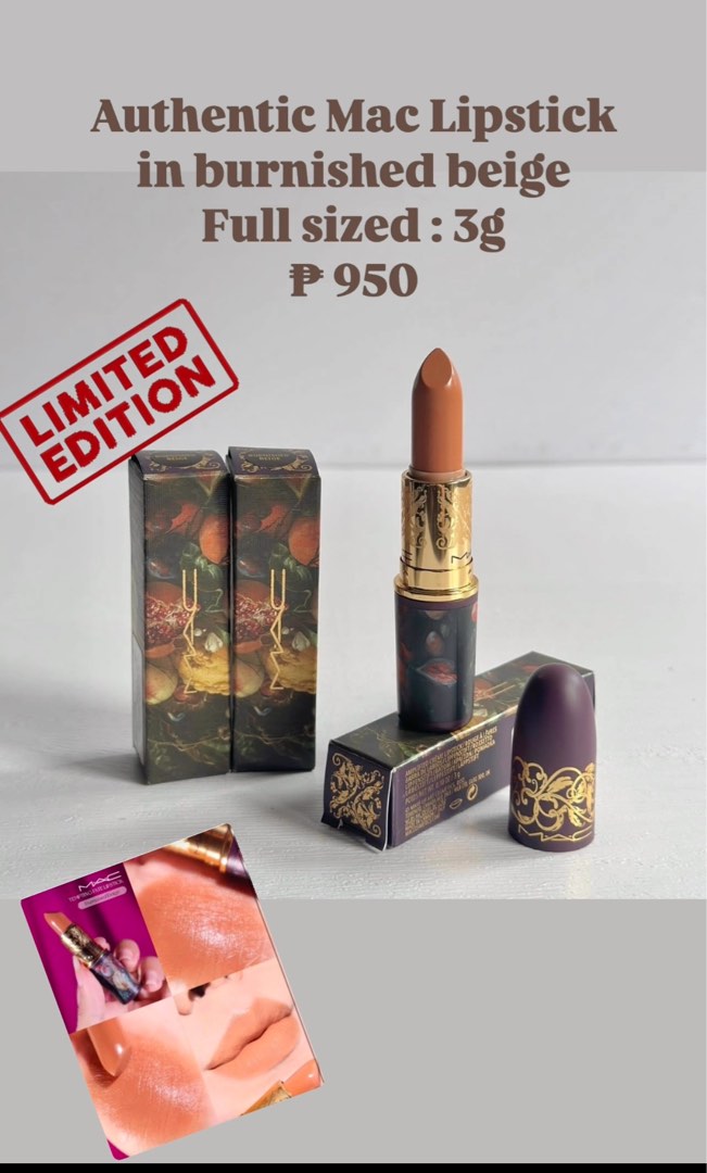 Authentic Mac Lipstick Burnished beige full size limited edition ...