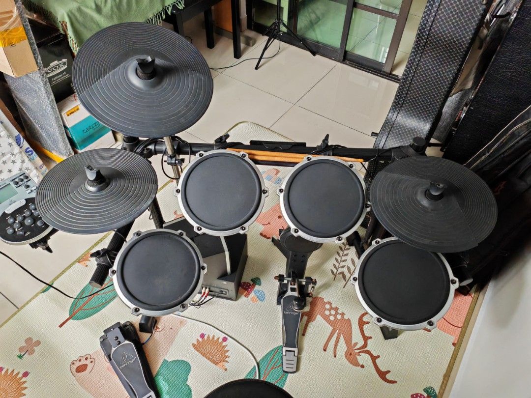 BEHRINGER XD80USB 8-Piece Electronic Drum Set with 175 Sounds, 15 Drum ...