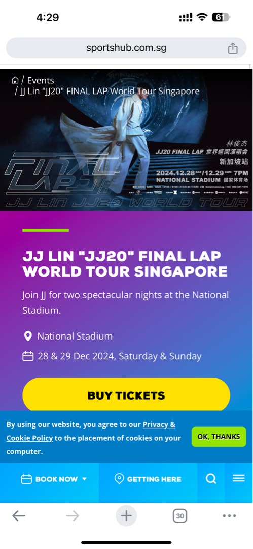 WTS >> 29 Dec Cat 1: JJ Lin "JJ20" FINAL LAP World Tour Singapore, Tickets & Vouchers, Event ...