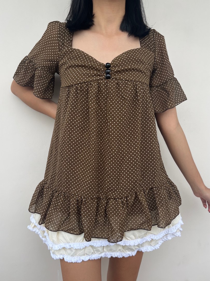Cecil Mcbee Brown Polkadots Baby Doll Dress Morikei Himekaji Shoujo ...