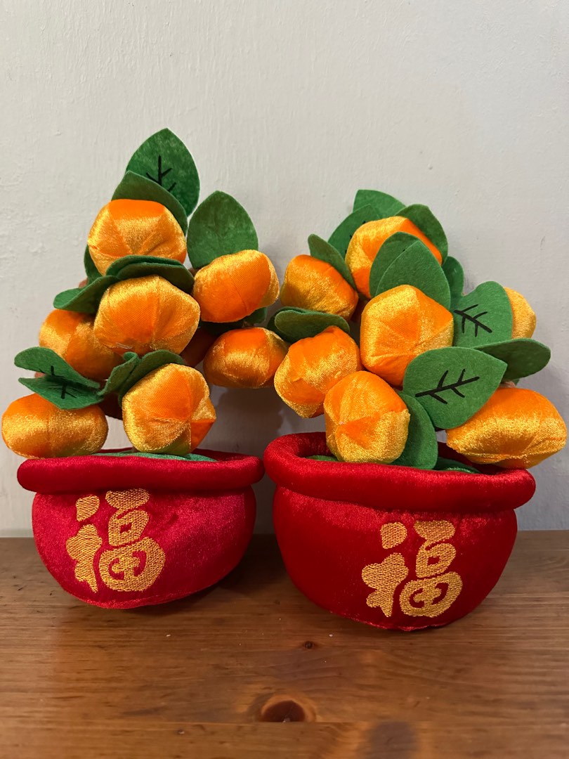 Chinese new year Mandarin oranges plant plush, Furniture & Home Living ...