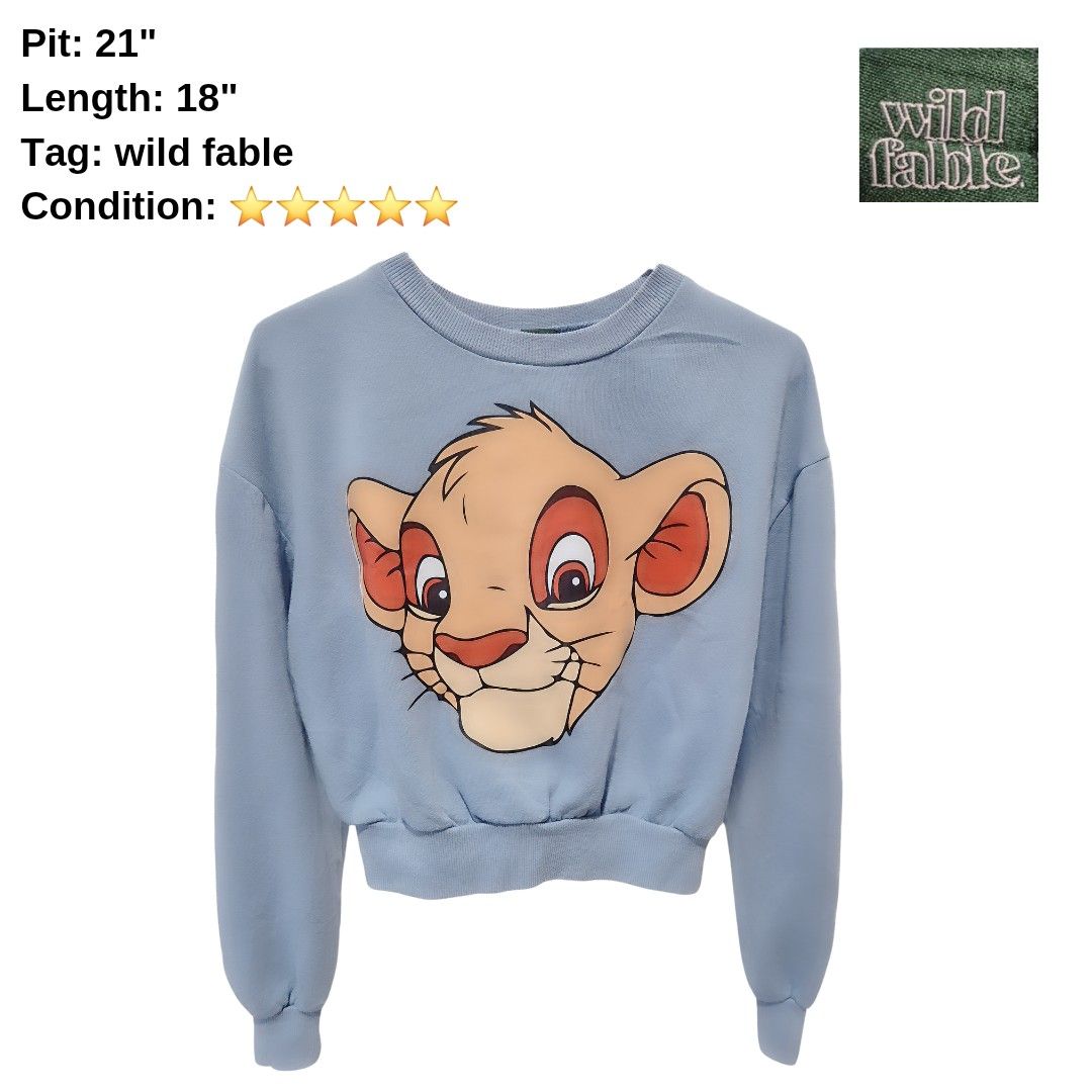 Custom Pre-loved Premium Lion King SIMBA Crop Top - Wild Fable, Women's ...