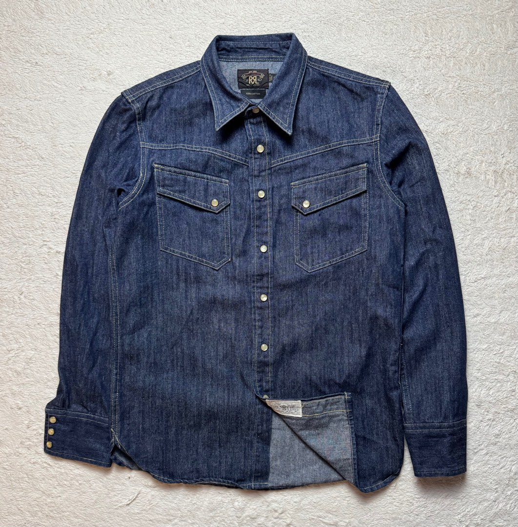 Ralph Lauren RRL - Denim Button Up Jacket, Luxury, Apparel on Carousell