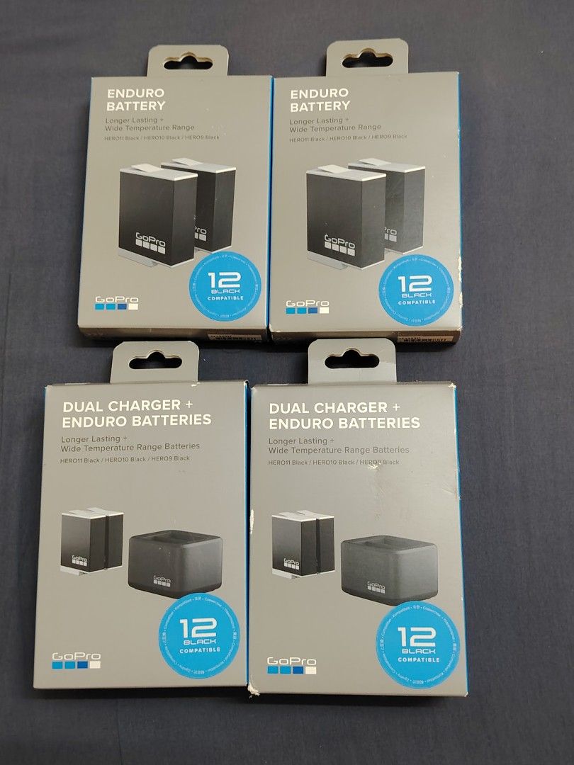 ENDURO BATTERY & DUAL CHARGER + BATTERIES For Go Pro Hero 9 - Hero 12 ...