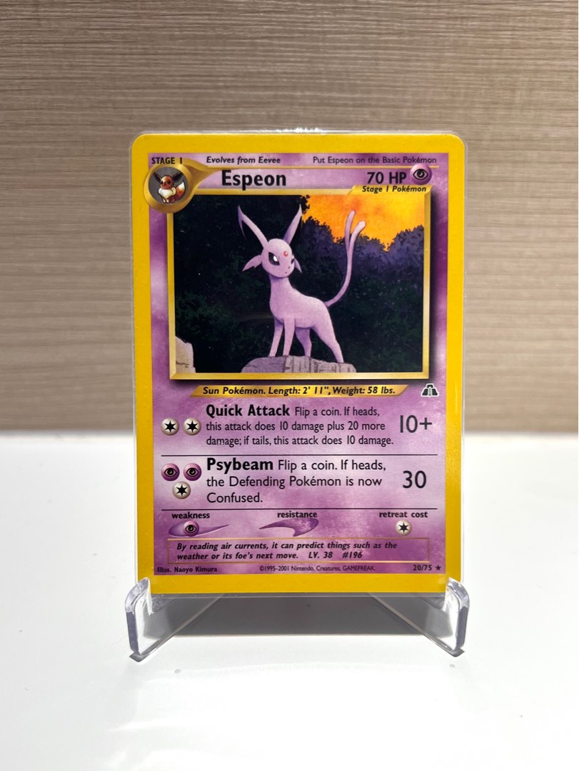 Espeon 20/75 Neo Discovery Rare Vintage Pokemon Card, Hobbies & Toys ...