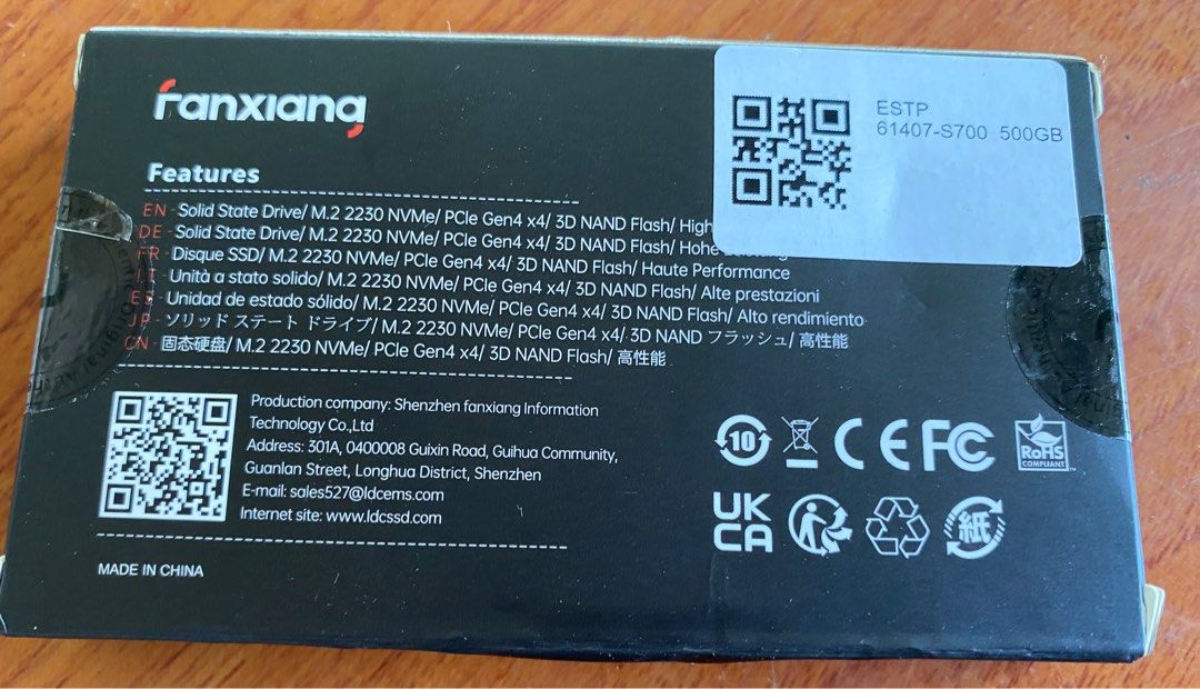 Fanxiang SSD M.2 2230 PCIe Gen4x4 Internal Solid State Drive 4850MB/S ...