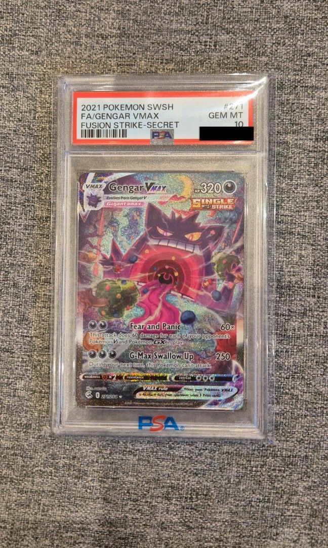 Gengar Vmax PSA 10 Fusion Strike, Hobbies & Toys, Toys & Games on Carousell