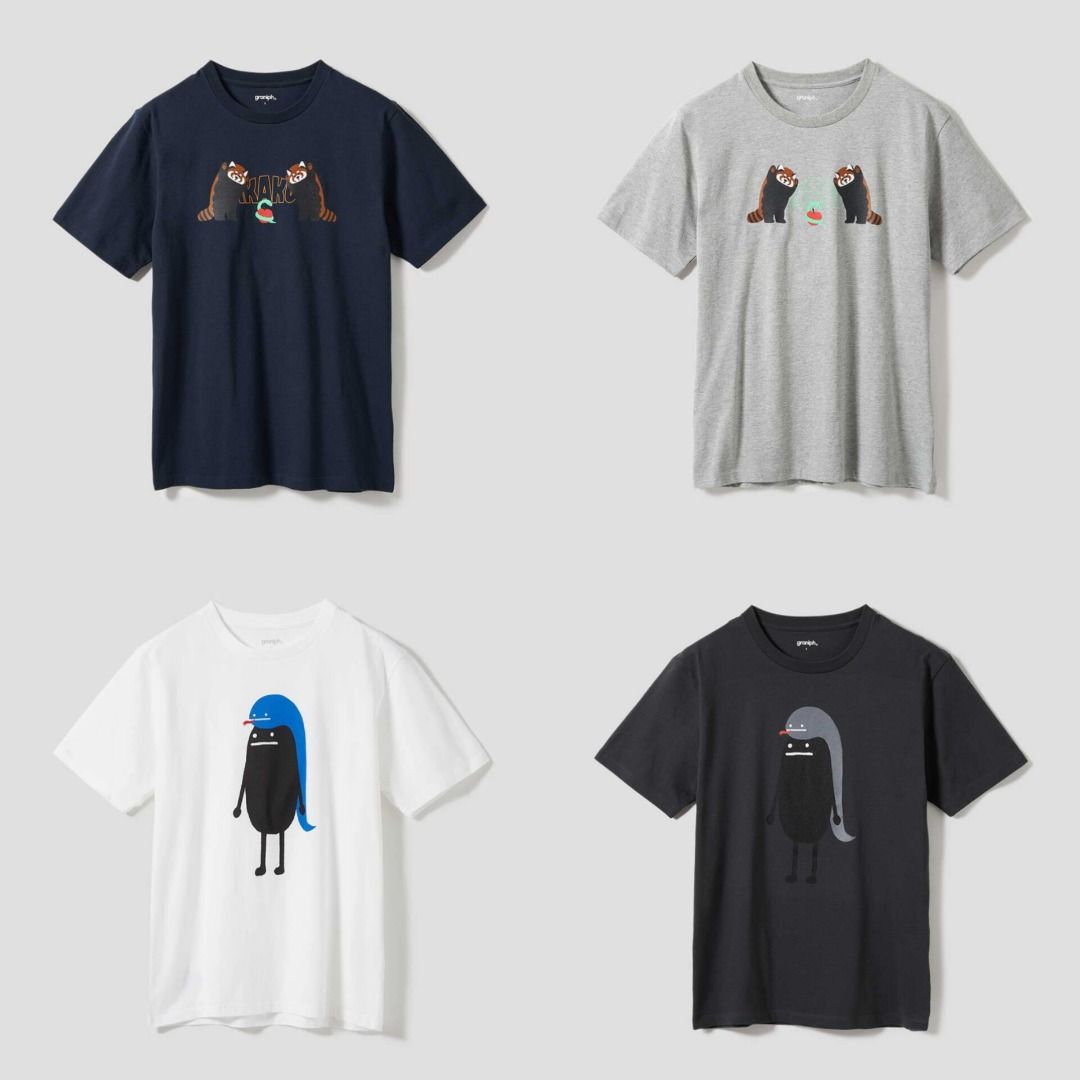 日本Graniph 2025 蛇年'小熊貓'+'影子'系列 (日本限定), 男裝, 上身及套裝, T-shirt、恤衫、有領衫 - Carousell