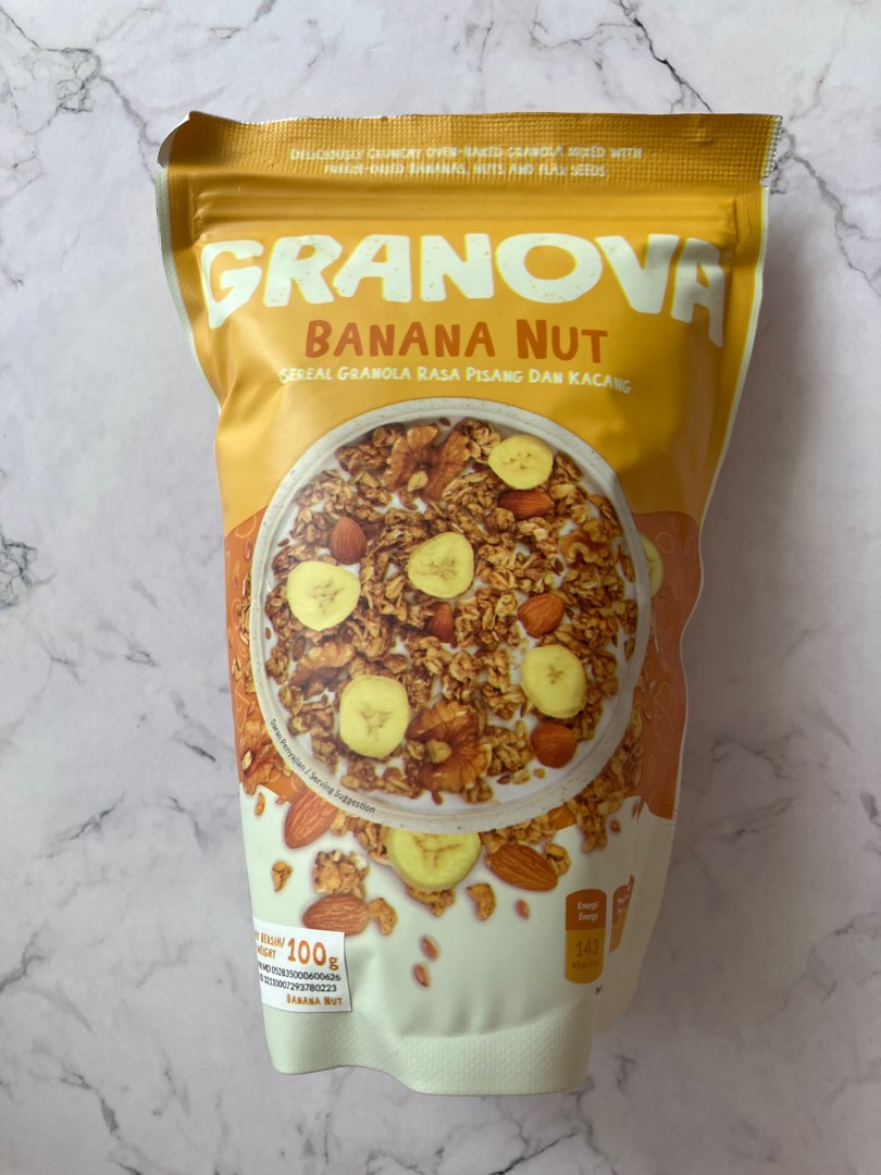 GRANOVA Banana Nut Sereal Granola Rasa Pisang dan Kacang - 100gram ...