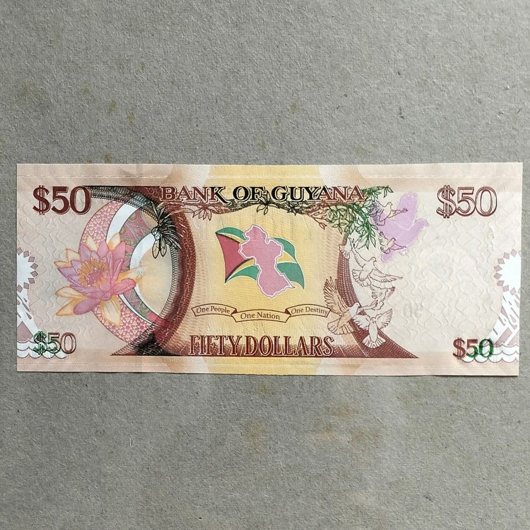 Guyana 50 Dollars Note AA 793592, Hobbies & Toys, Collectibles ...