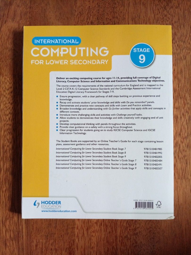 International Computing for Lower Secondary Student's Book Stage 9, Hobbies & Toys, Books ...