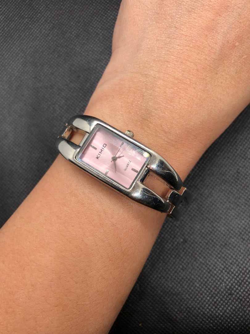 Kimio Bangle Built Japan Pink Dial Quartz ladies watch, Women's Fashion ...