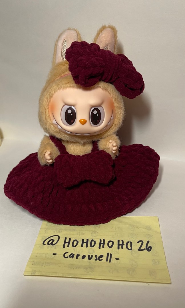 Labubu liila crochet clothes dress bow and shoes, Hobbies & Toys, Toys ...