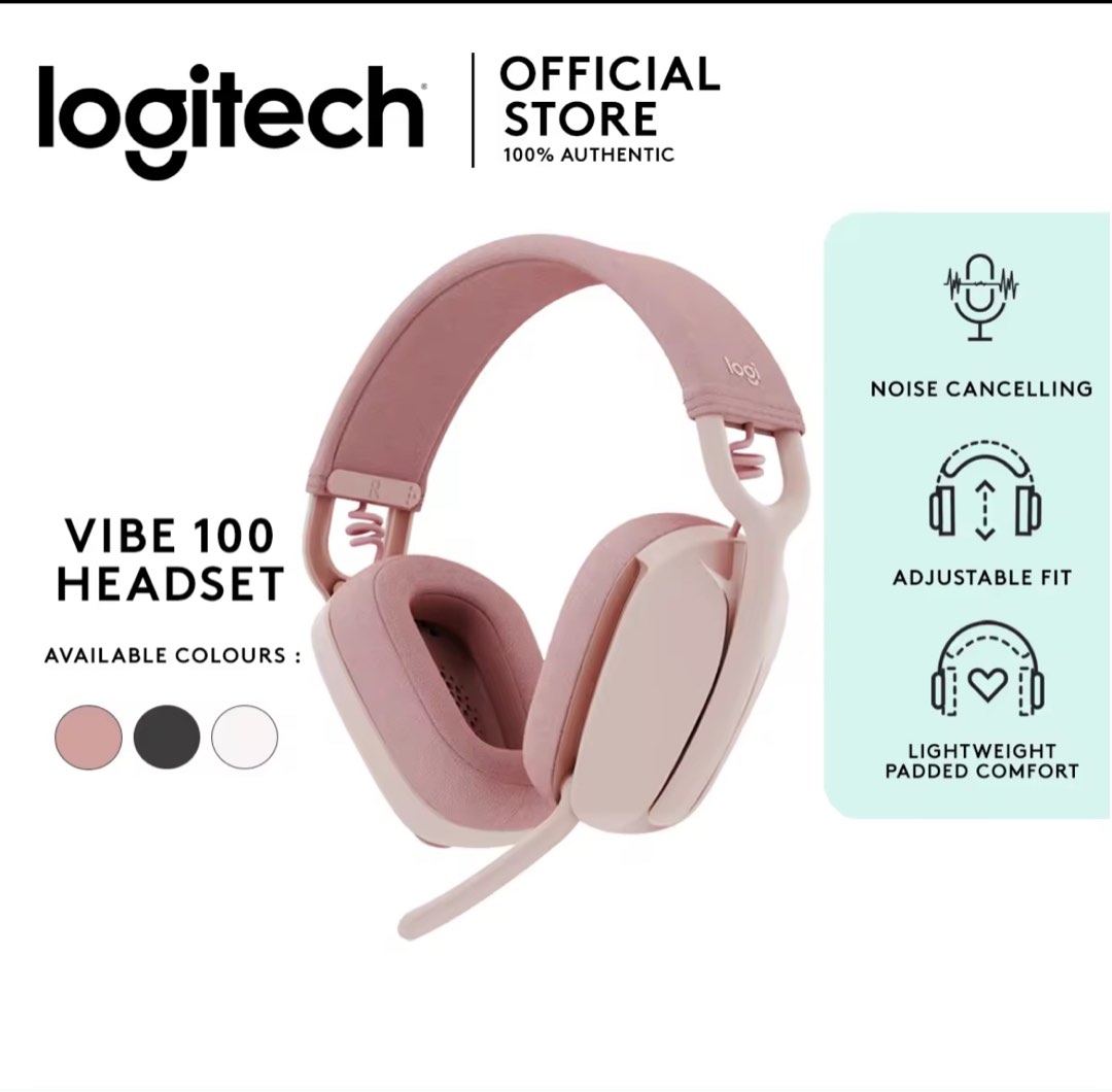 Logitech Zone Vibe 100 Lightweight Noise Canceling Mic Bluetooth ...