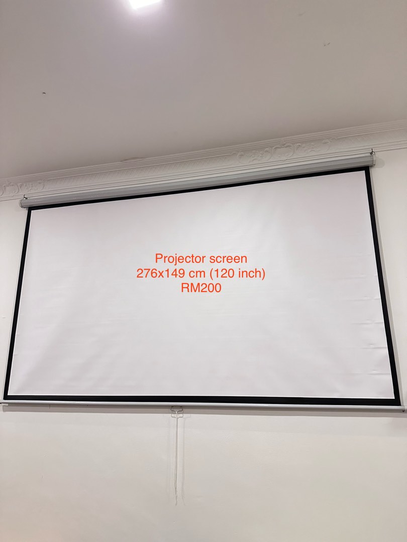 Manual Retractable Projector Screen, Furniture & Home Living, Furniture ...