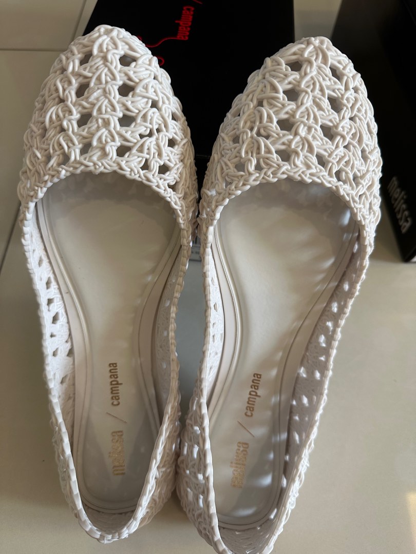 Melissa Campana Crochet AD white, Women's Fashion, Footwear, Flats on ...
