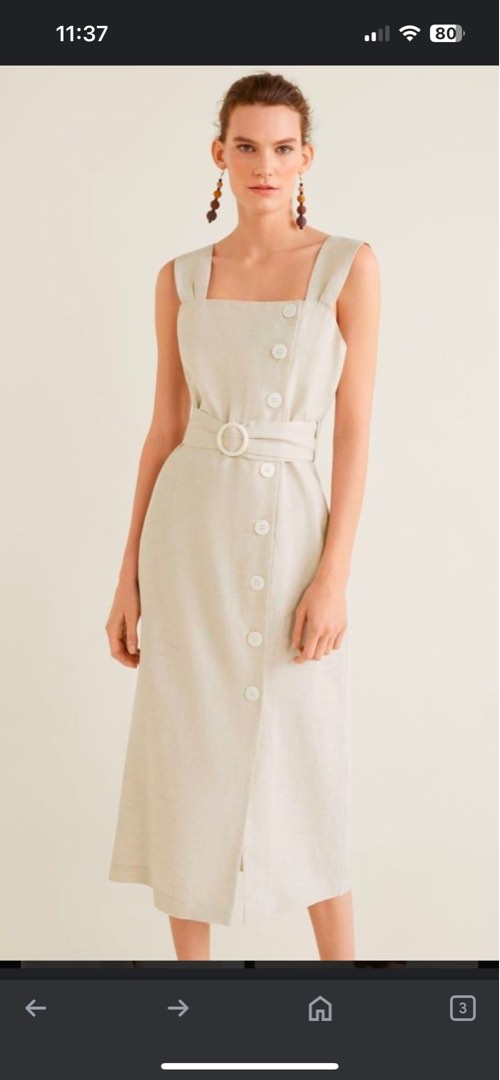 MNG linen dress, Women's Fashion, Dresses & Sets, Dresses on Carousell