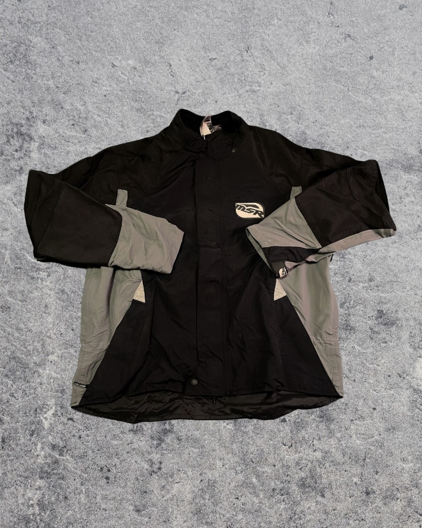 MSR BLACK AND GREY REFLECTIVE RACER JACKET, Men's Fashion, Coats ...
