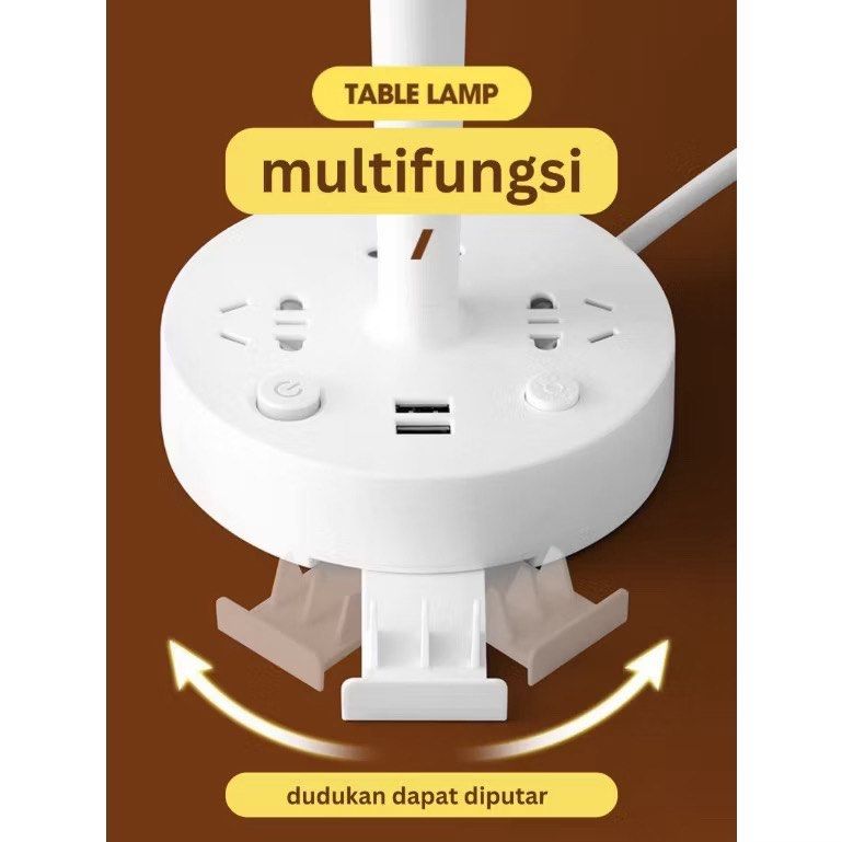 Multiple Charging Sockets ⚡️ Lampu Kamar Meja Dengan Stop Kontak Night ...