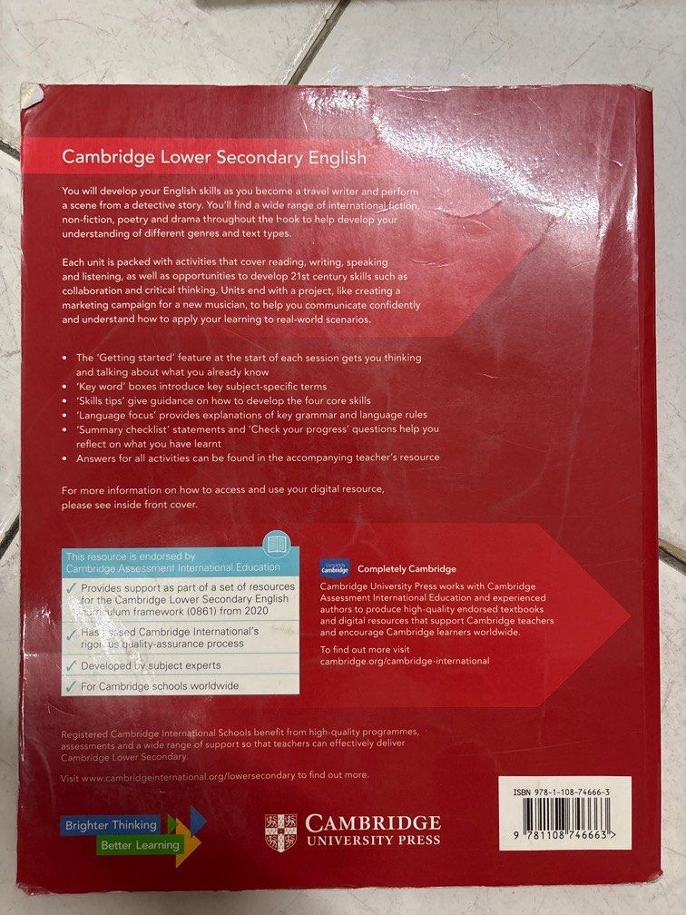 NEW Cambridge Lower Secondary English Learner's Book 9 With Digital ...