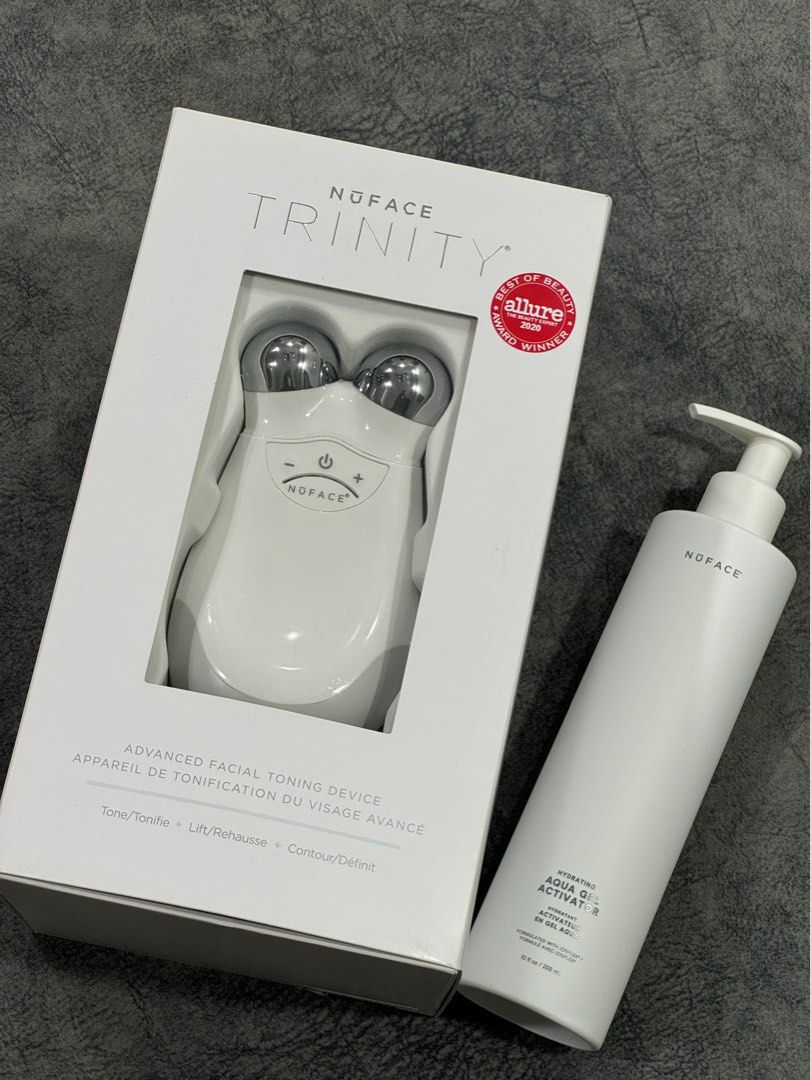 NuFACE Trinity Facial Toning Device + Aqua Gel Activator 296ml, Beauty ...