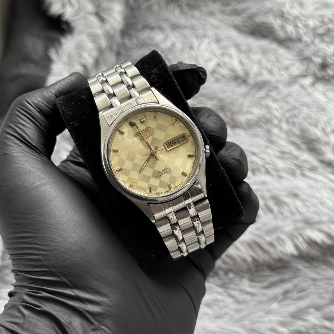 (Pasaran 1,8jt) Jam Tangan Vintage Seiko 5 Dice Dial Automatic Original, Fesyen Pria, Jam Tangan ...