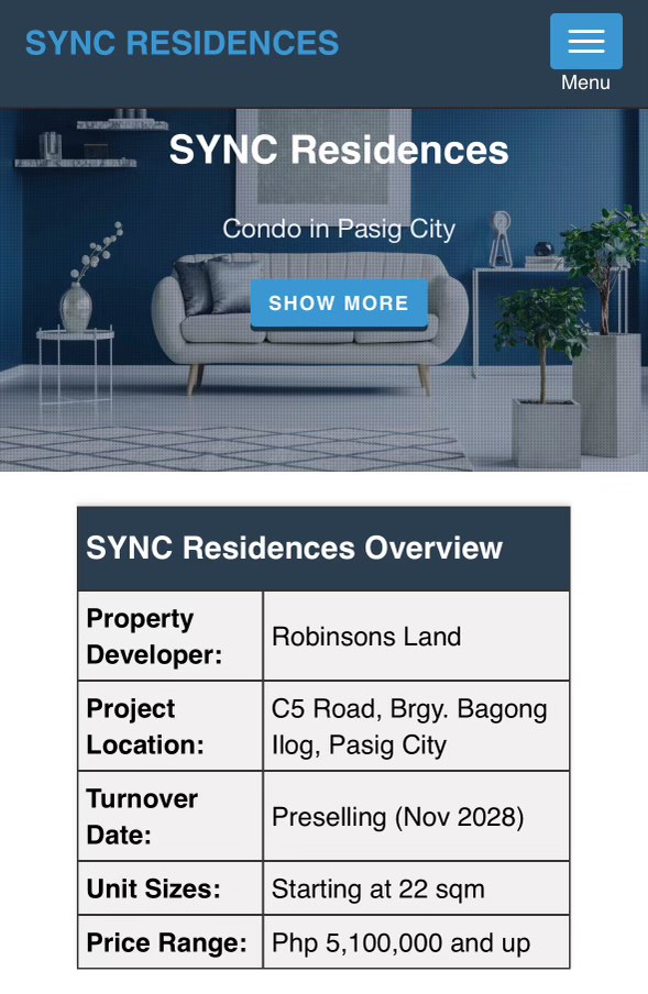 Robinsons Sync Residences, Property, For Sale, Apartments & Condos on ...
