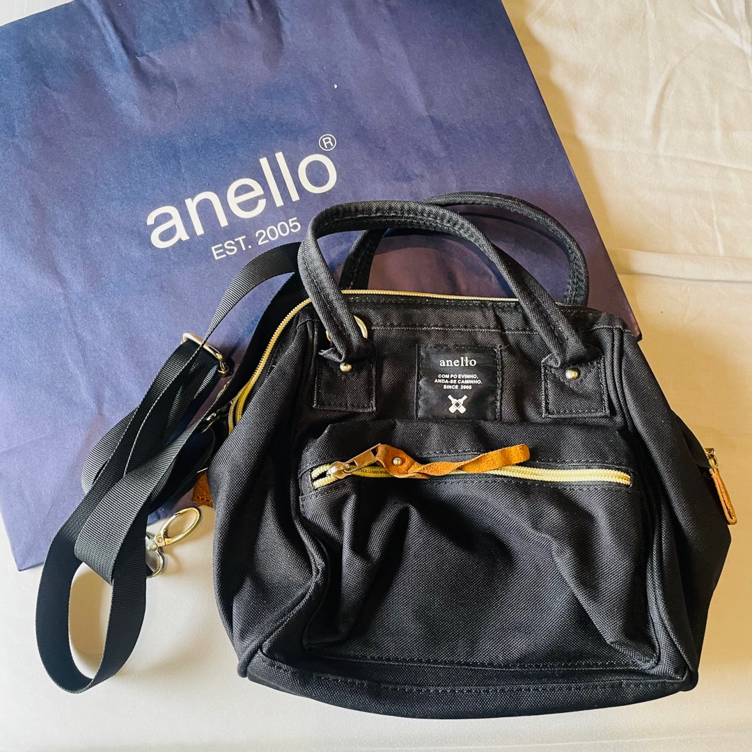 Sale! Anello Black Two Way Daily Carry Canvas Bag, Women's Fashion, Bags & Wallets, Cross-body ...