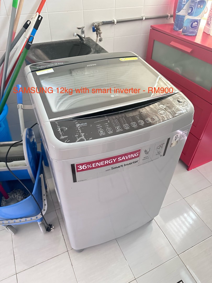 SAMSUNG 12kg Washing Machine with Smart Inverter, TV & Home Appliances ...
