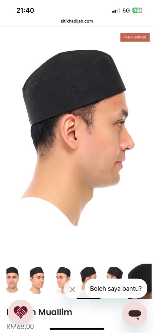 Siti Khadijah Kopiah Muallim, Men's Fashion, Watches & Accessories, Cap ...