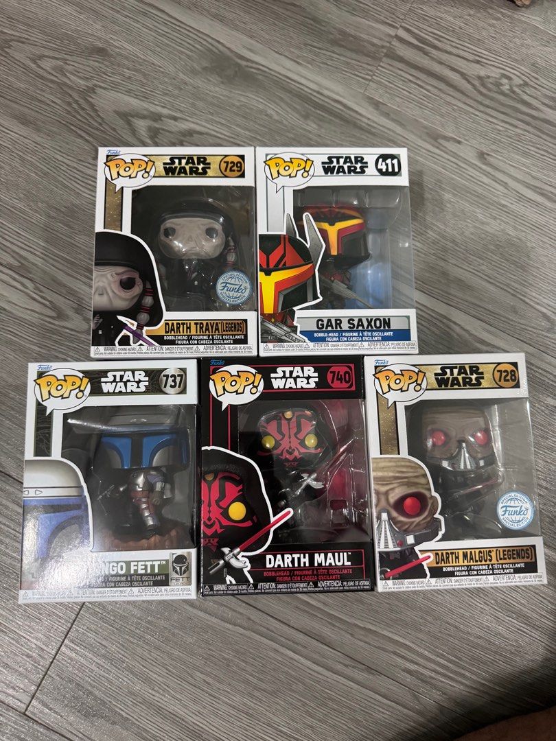 Star Wars Funko Pop (Darth Traya,Gar Saxon,Jango Fett,Darth Maul,Darth ...