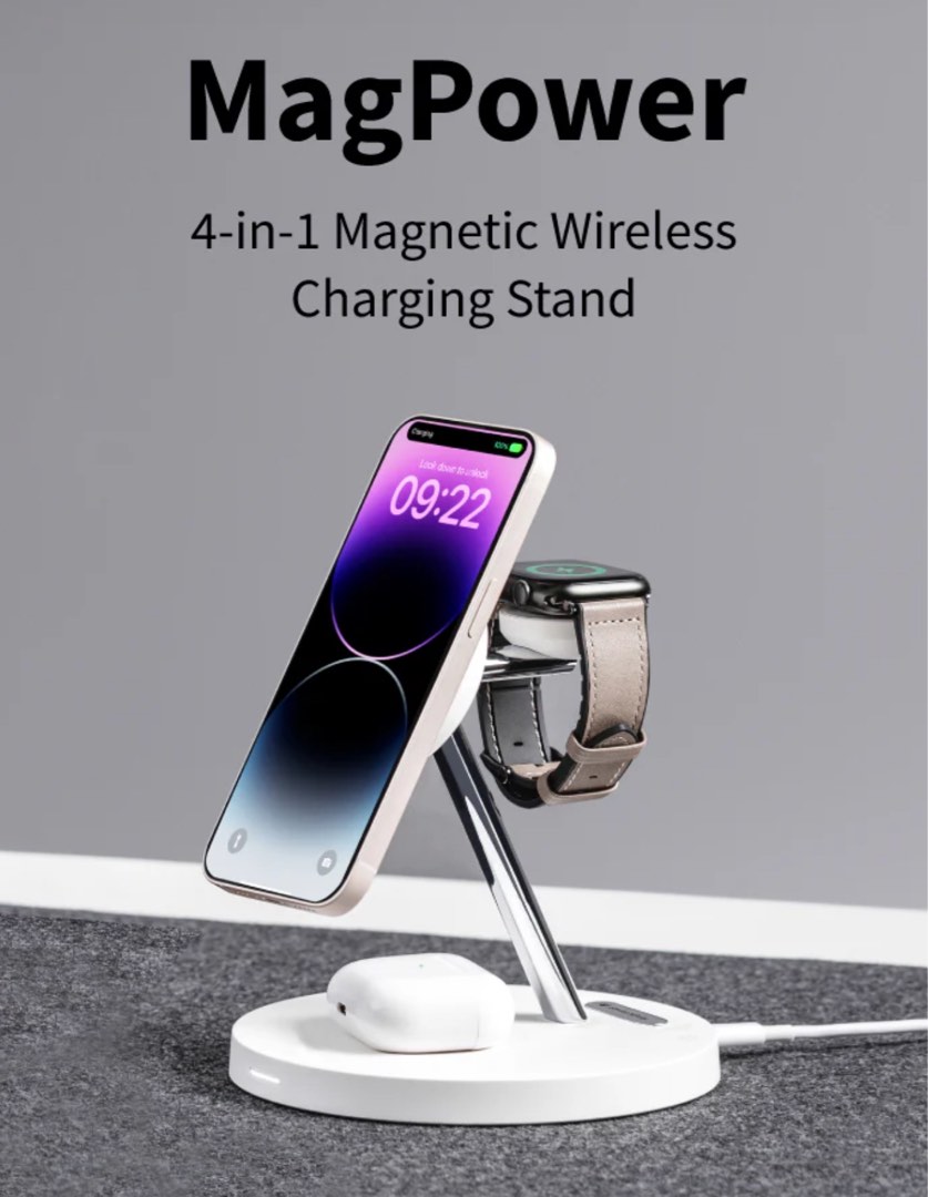 SwitchEasy MagPower 4-in-1 Magnetic Wireless Charging Stand, Mobile ...