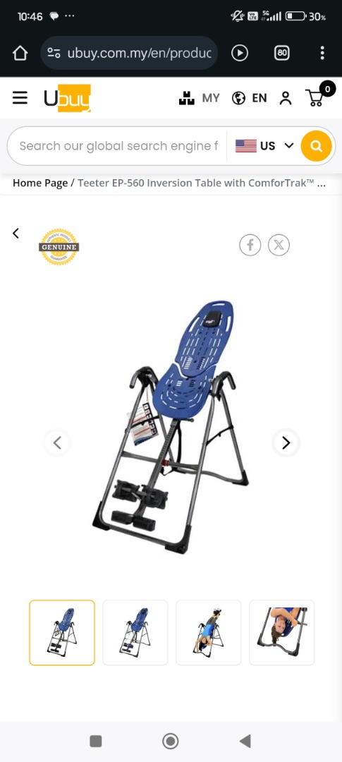 Teeter EP560 Inverter Bed, Sports Equipment, Exercise & Fitness, Cardio ...