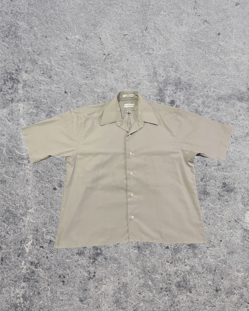 VAN HEUSEN CROPPED SILVER-GREY OLD MONEY BUTTON UP, Men's Fashion, Tops ...