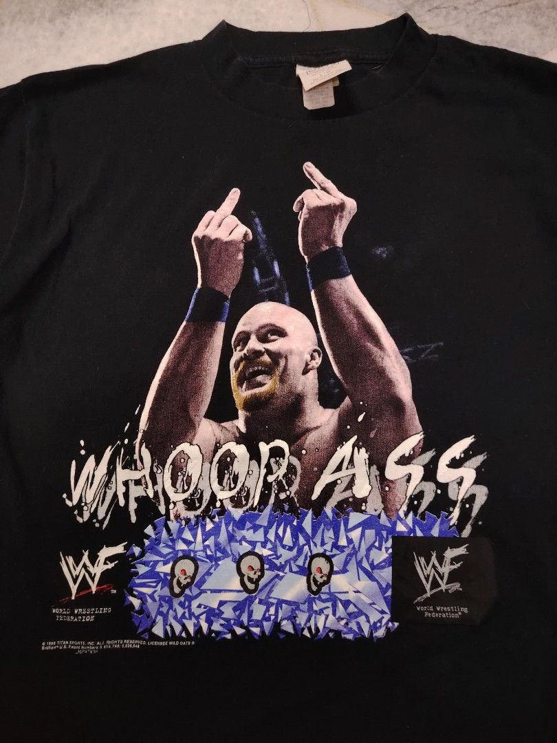 Vintage 1998 Stone Cold Steve Austin Whoop Ass Middle Finger t shirt ...