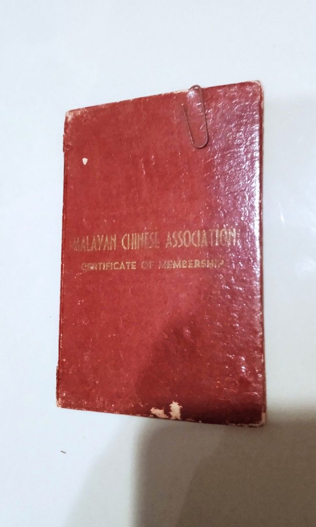 Vintage malayan chinese association certificate of membership 1958 ...