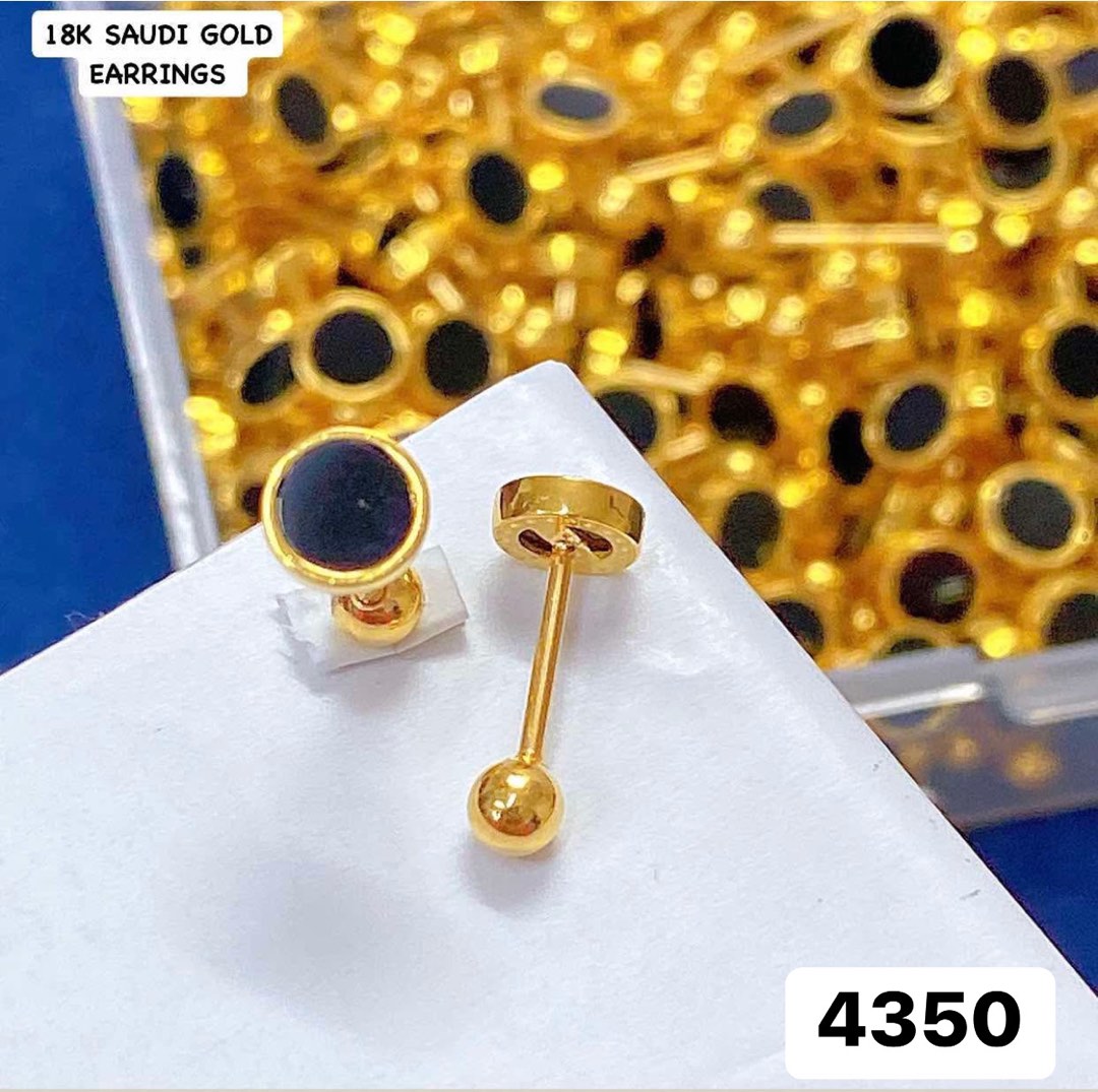 18k black onyx de roscas earrings, Women's Fashion, Jewelry ...