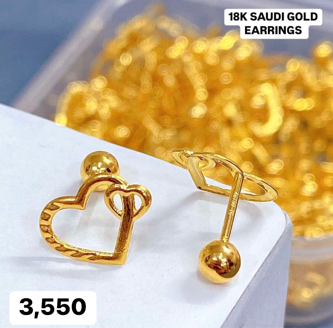 18k open heart de roscas earrings, Women's Fashion, Jewelry ...