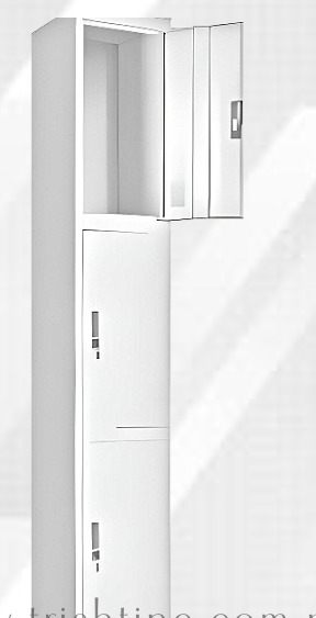 3-Door Tower Locker Double Lock Label box and air vent on door, Steel ...