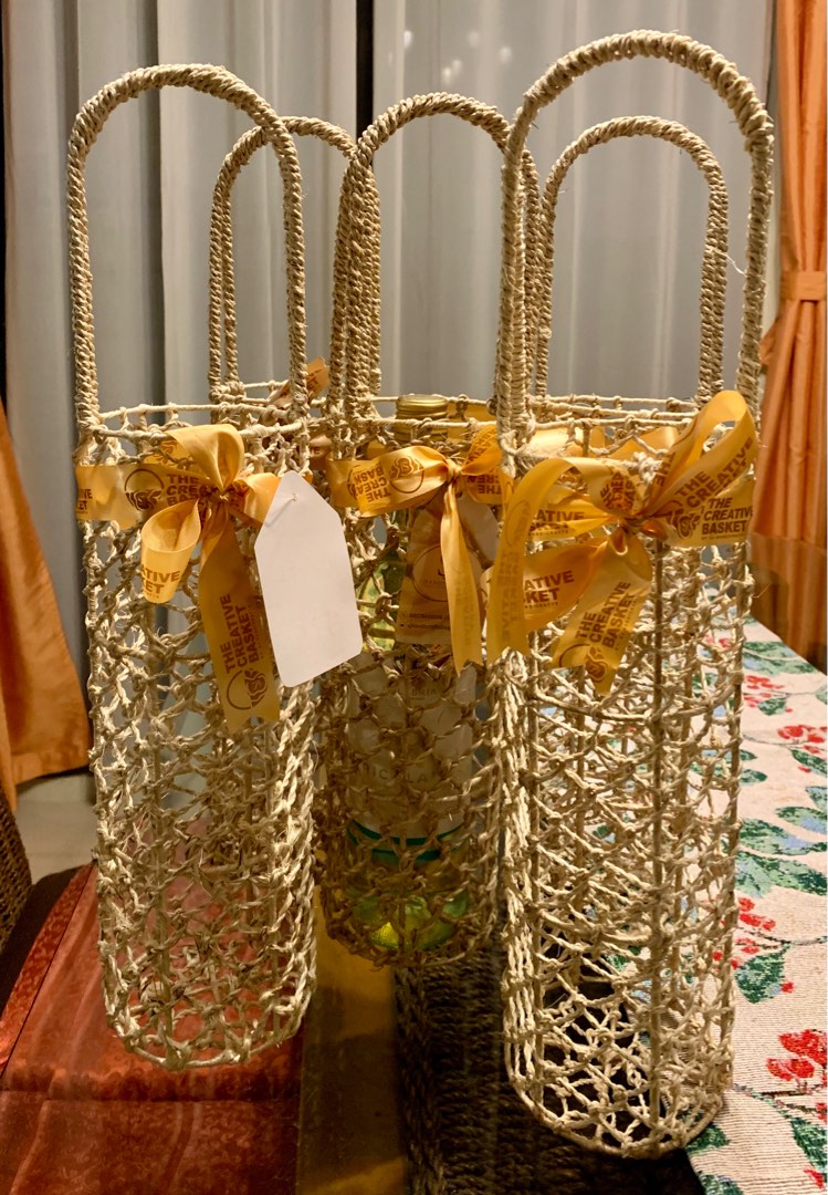 Abaca Wine Bottle Holder set of 5, Everything Else, Others on Carousell