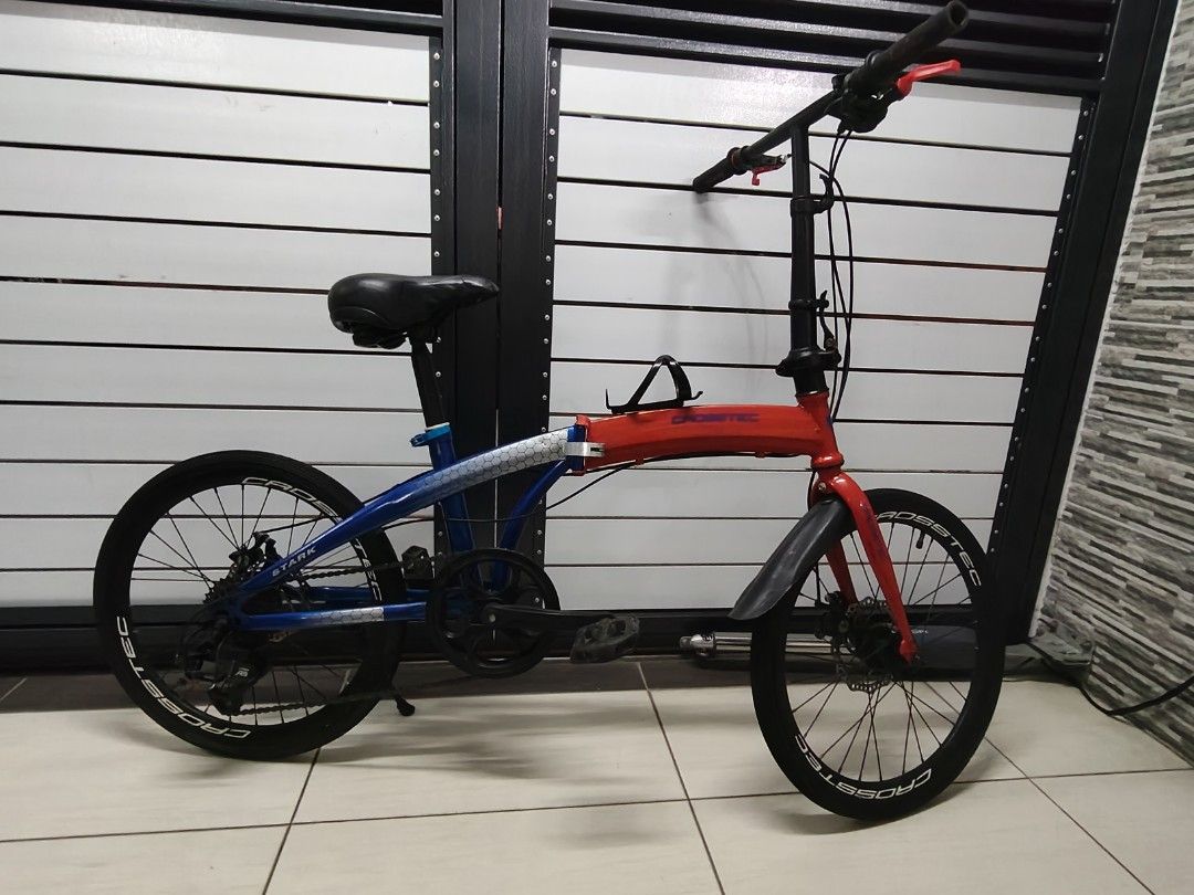 Basikal lipat bergear crosstec 20 inch, Sports Equipment, Bicycles ...