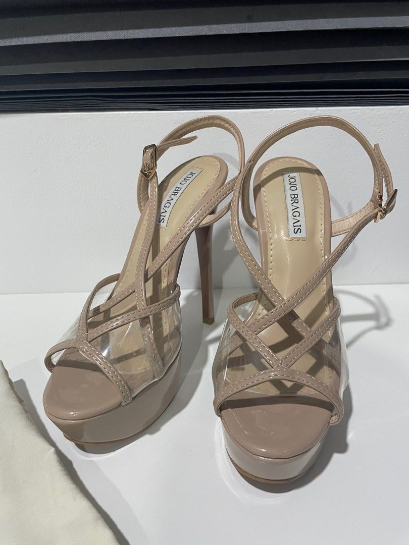 Jojo Bragais Celeste 5.5 Inches Nude Glossy Platform Pageant Heels in ...