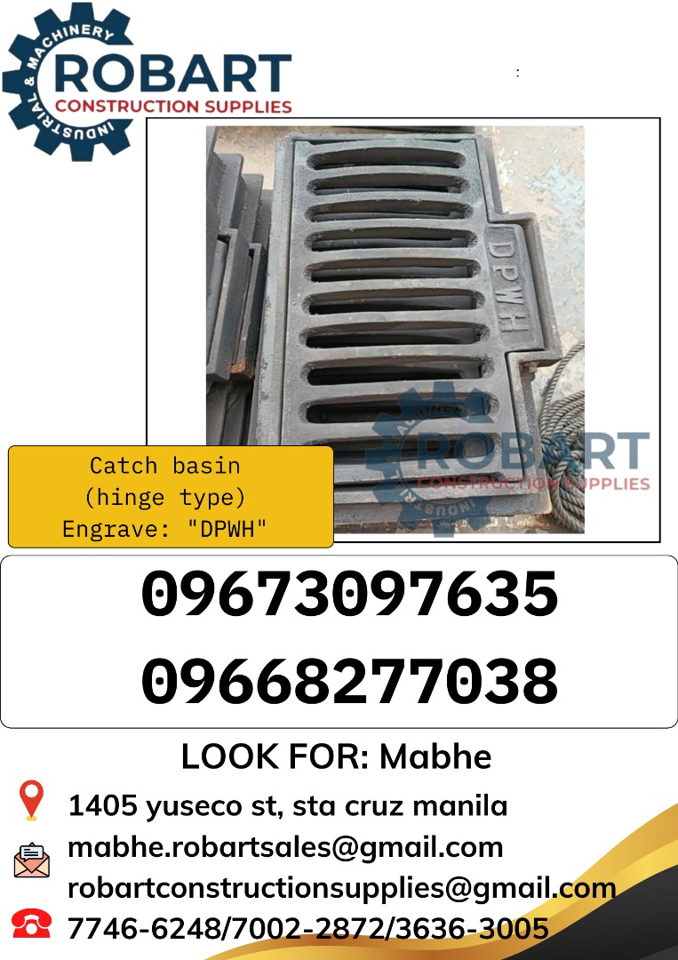 Catch basin (hinge type) engrave: "DPWH", Commercial & Industrial ...