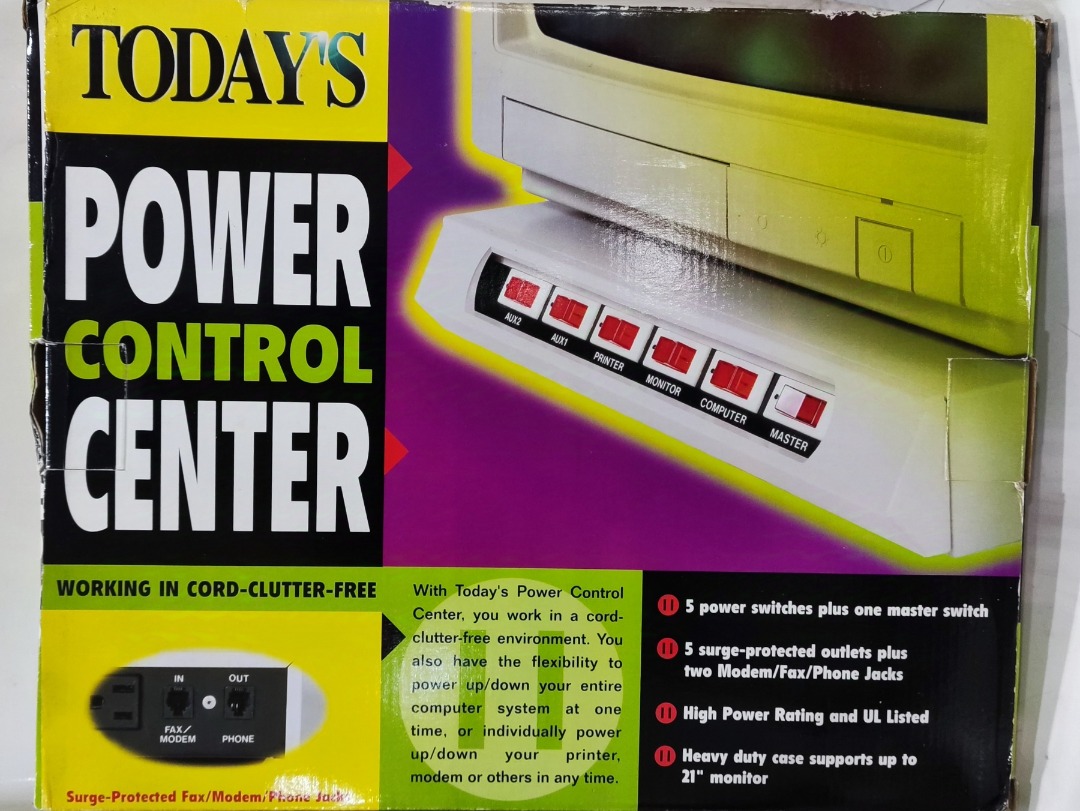 Fax/Modem/Computer Jack Power Control Center, Computers & Tech, Office ...