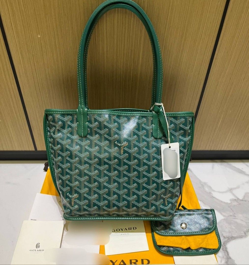 GOYARD MINI ANJOU GREEN, Luxury, Bags & Wallets on Carousell