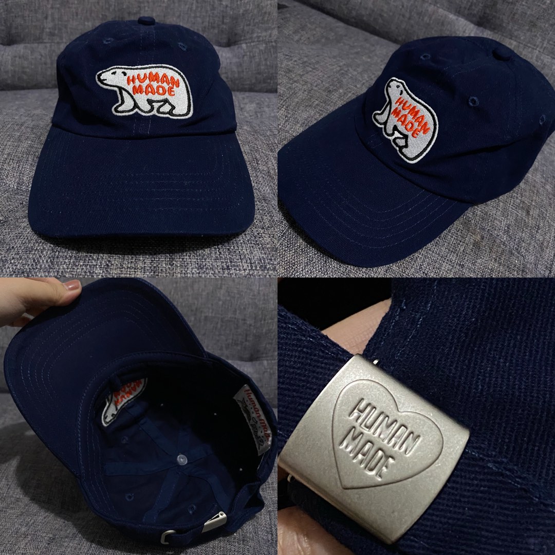 HUMAN MADE BEAR LOGO BASEBALL CAP (Navy Blue), Men's Fashion, Watches ...