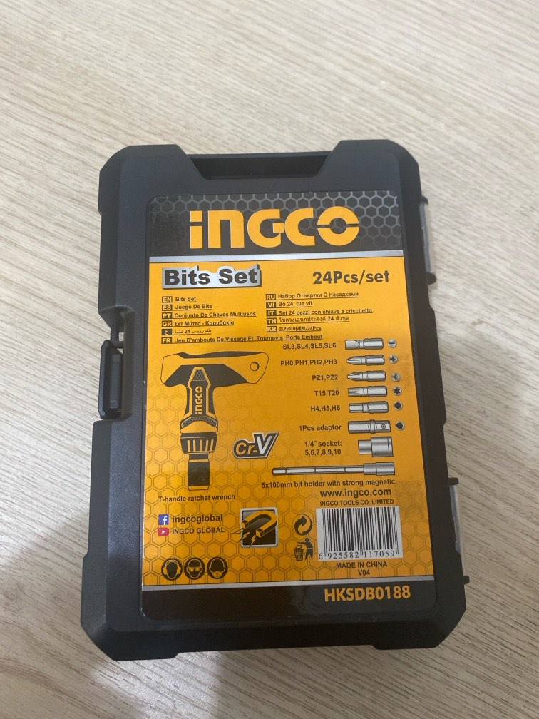 INGCO BITS SET (24PCS/SET), Furniture & Home Living, Home Improvement ...