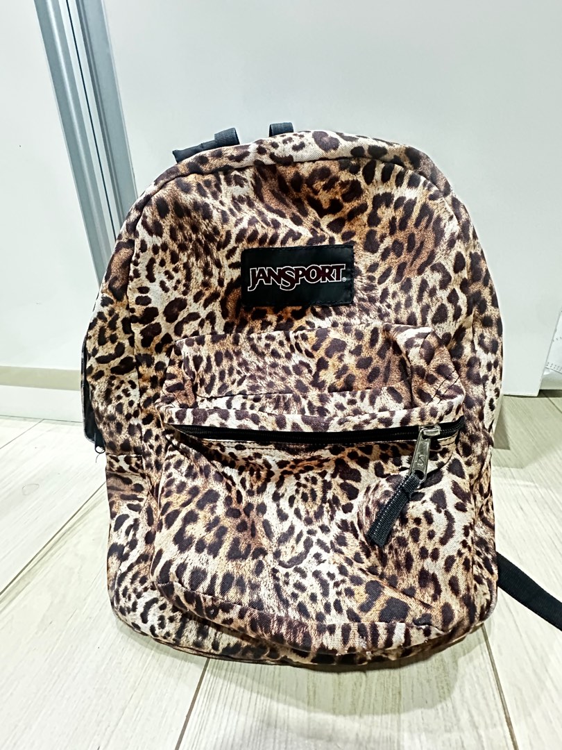 Leopard print Jansport backpack, Women's Fashion, Bags & Wallets, Backpacks on Carousell